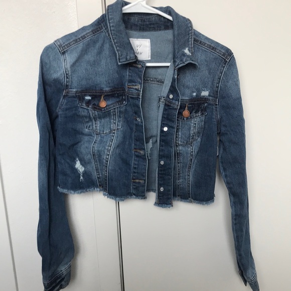 Jackets & Coats | Distressed Crop Jean Jacket | Poshmark